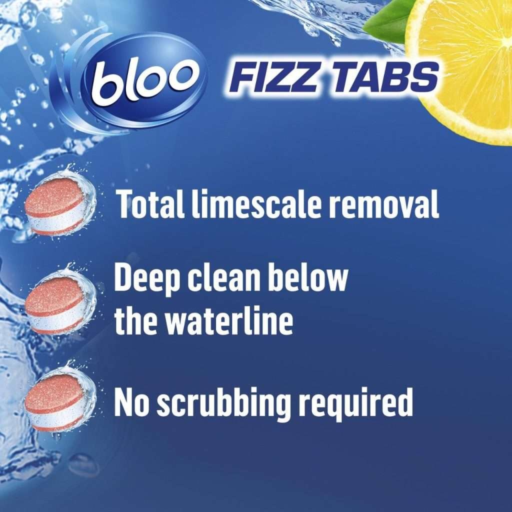 Bloo Power Anti Limescale Toilet Fizz Tabs Lemon 8×22.5g | Henry & Hunter