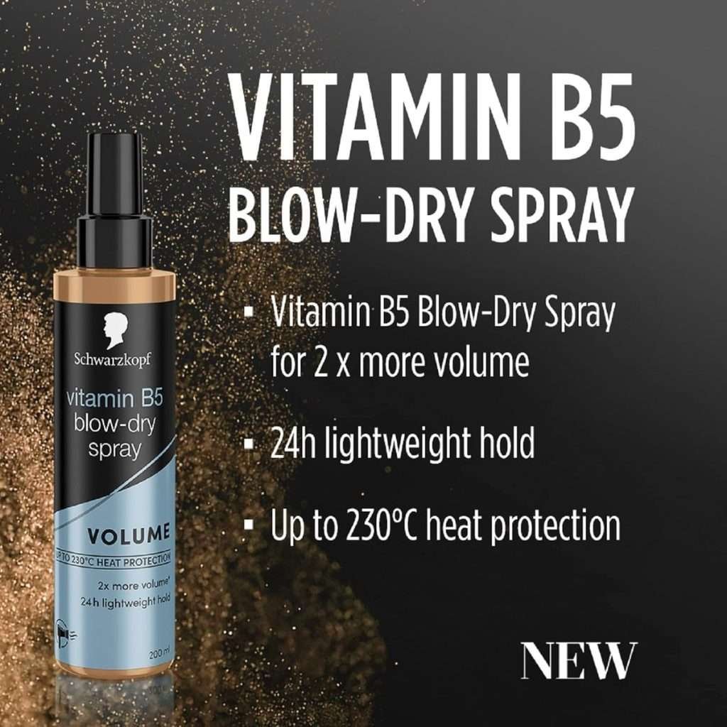 Schwarzkopf Vitamin B5 Blow-Dry Spray 200ml | Henry & Hunter